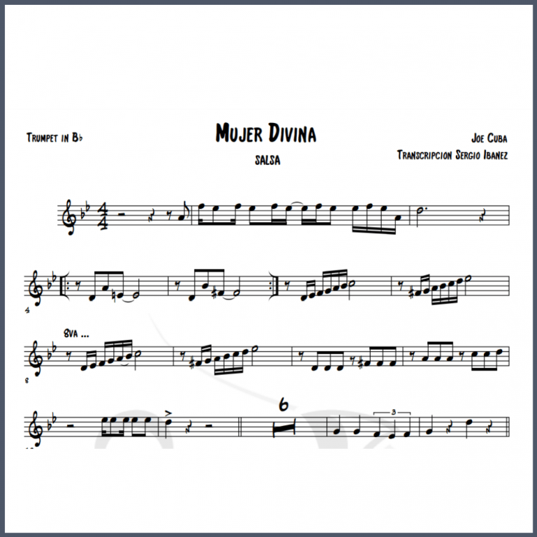 Mujer Divina Partitura Trompeta Sergio Ibañez